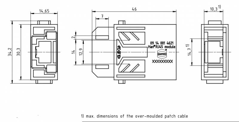 Han RJ45 Modul für Patchkabel